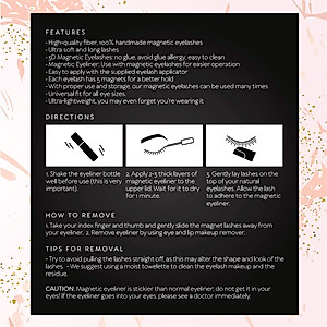 Magnetic Eyelash Kit, Premium Magnetic Eyelash with Eyeliner Kit, includes 2 Pairs of Reusable Realistic and Soft Magnetic Eyelashes, Advanced Eyeliners, Strong Hold, Easy to Apply Magnetic Eyeliner