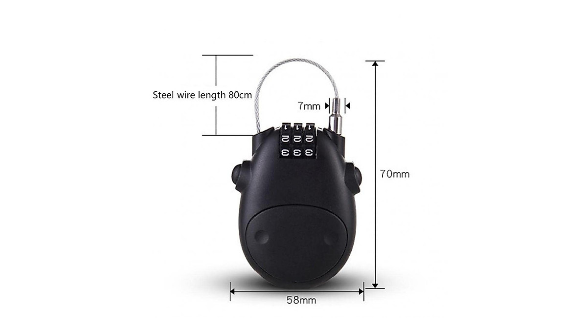 Froiny Mini Retractable Cable Lock - Secure Your Belongings