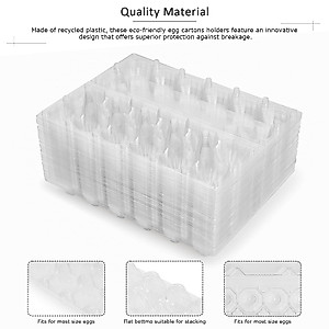 ALISWAT Clear Plastic Egg Carton for 12 Eggs, 48Pack Egg Tray Reusable Medium Size Egg Cartons Suitable for Refrigerator Chicken Farm Markets, Egg Cartons Cheap Bulk, 2x6Grids