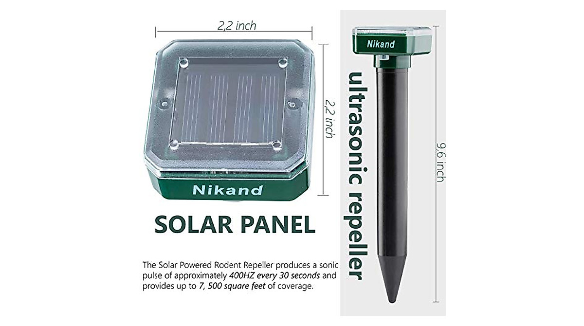 NIKAND Solar Mole Repellent 4 Pack — Humane Ultrasonic Pest Deterrent