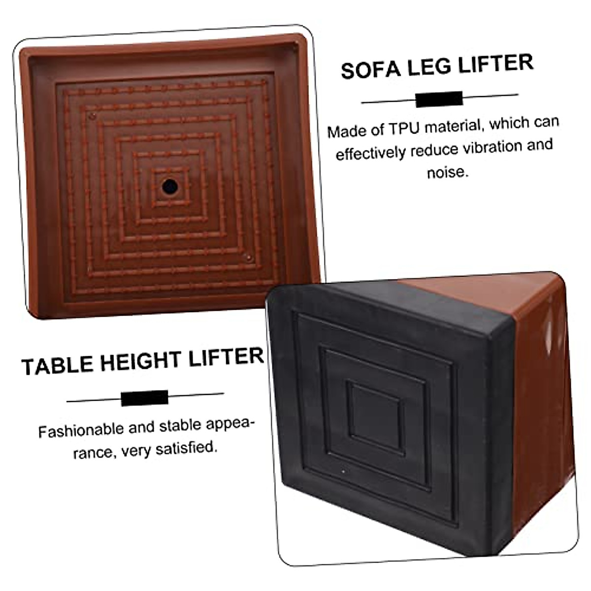 DOITOOL Bed Foot Booster Coaster Furniture Sofa Risers Lift Furniture Riser Table Lift Foam Flooring Foam Couch Bed Lifts Heavy Duty Desk Lifts Furniture Heightening Cushion Brown Casters