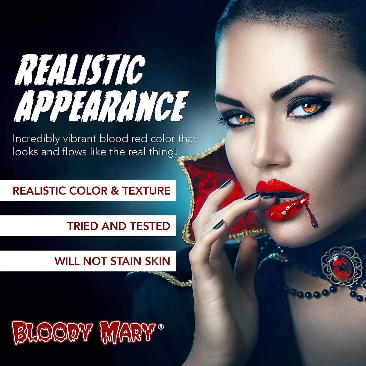 Bloody Mary Fake Blood Makeup Spray - 0.25oz - for Theater and Costume or Halloween Zombie, Vampire and Monster Dress Up