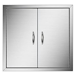 HONYTA Double Access Door 24W x 24H Inch, Stainless Steel BBQ Double Access Door Vertical to The Wall, Indoor Kitchen and Outdoor Kitchen Door for BBQ Island, Outdoor Kitchen Storage