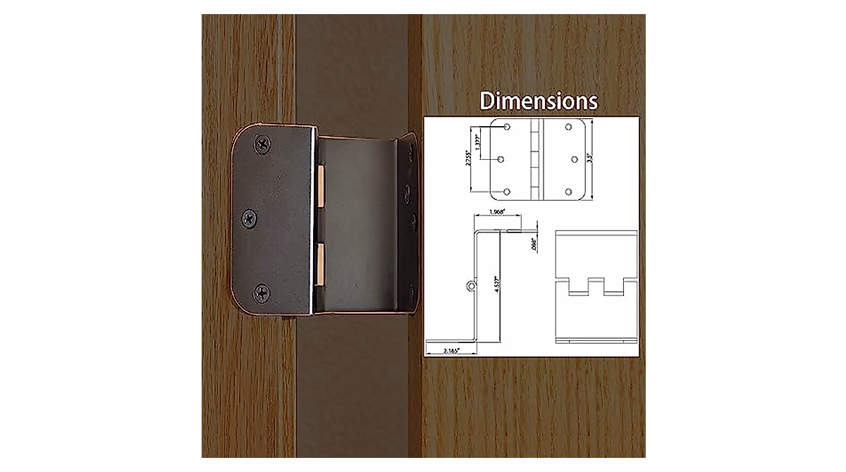4-Pack Heavy Duty Expandable Door Hinges for Accessibility