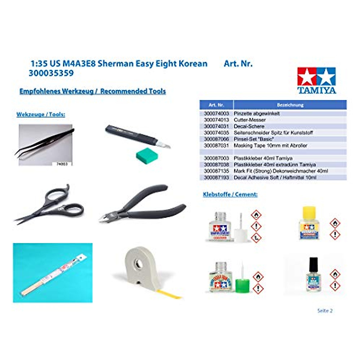 Tamiya 35359 1/35 US Medium Tank M4A3E8 Sherman Plastic Model Kit