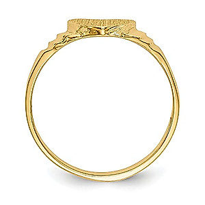 IceCarats 14K Yellow Gold Heart Love Custom Engraved Signet Ring Handmade Personalized Monogram Initial Letter Band Size 3.5