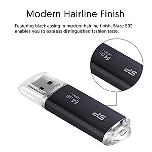 SP Silicon Power 64GB USB 3.1 & USB3.0 Hairline Finish Blaze B02 SP064GBUF3B02V1K