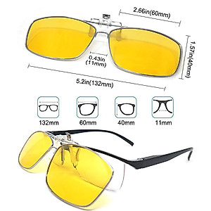 TERAISE Clip On Night Driving Glasses/men’s Clip on Sunglasses With Flip Up Function Suitable Driving Outdoor Sports
