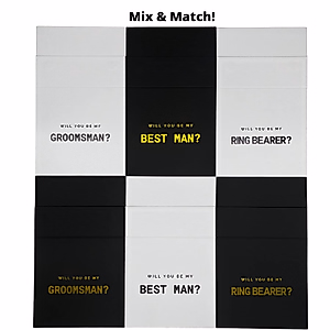 Groomsman Proposal Box | 1 Magnetic Lid Box | 1 Premium Groomsman Box | Groomsman Box, White & Black