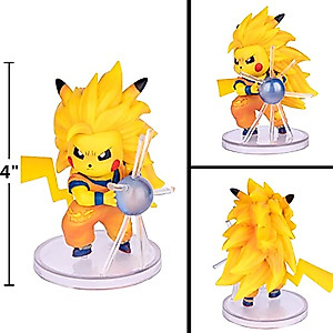 LESESOBE Goku Figure Statues Figurine DBZ Super Saiyan ssj3 Collection Birthday Gifts PVC 4 Inch