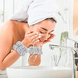 12Pcs Wrist Washband Set, Face Washing Wristbands, Microfiber Wrist Spa Wash Towel Band, Absorbent Wristbands Wrist Sweatband for Girls Prevent Liquid from Spilling Down Your Arms.