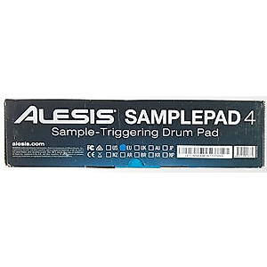 Alesis Sample Pad 4 | Compact Percussion and Sample Triggering Instrument with 4 Velocity Sensitive Pads, 25 Drum Sounds and SD/SDHC Card Slot,Black