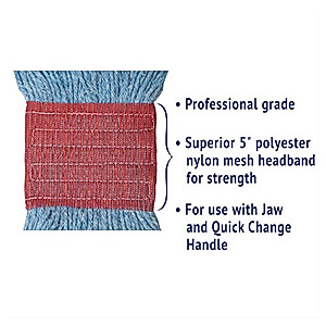 Boardwalk BWK503BLCT Super Loop Wet Mop Head, Cotton/Synthetic, Large Size, Blue (Case of 12)