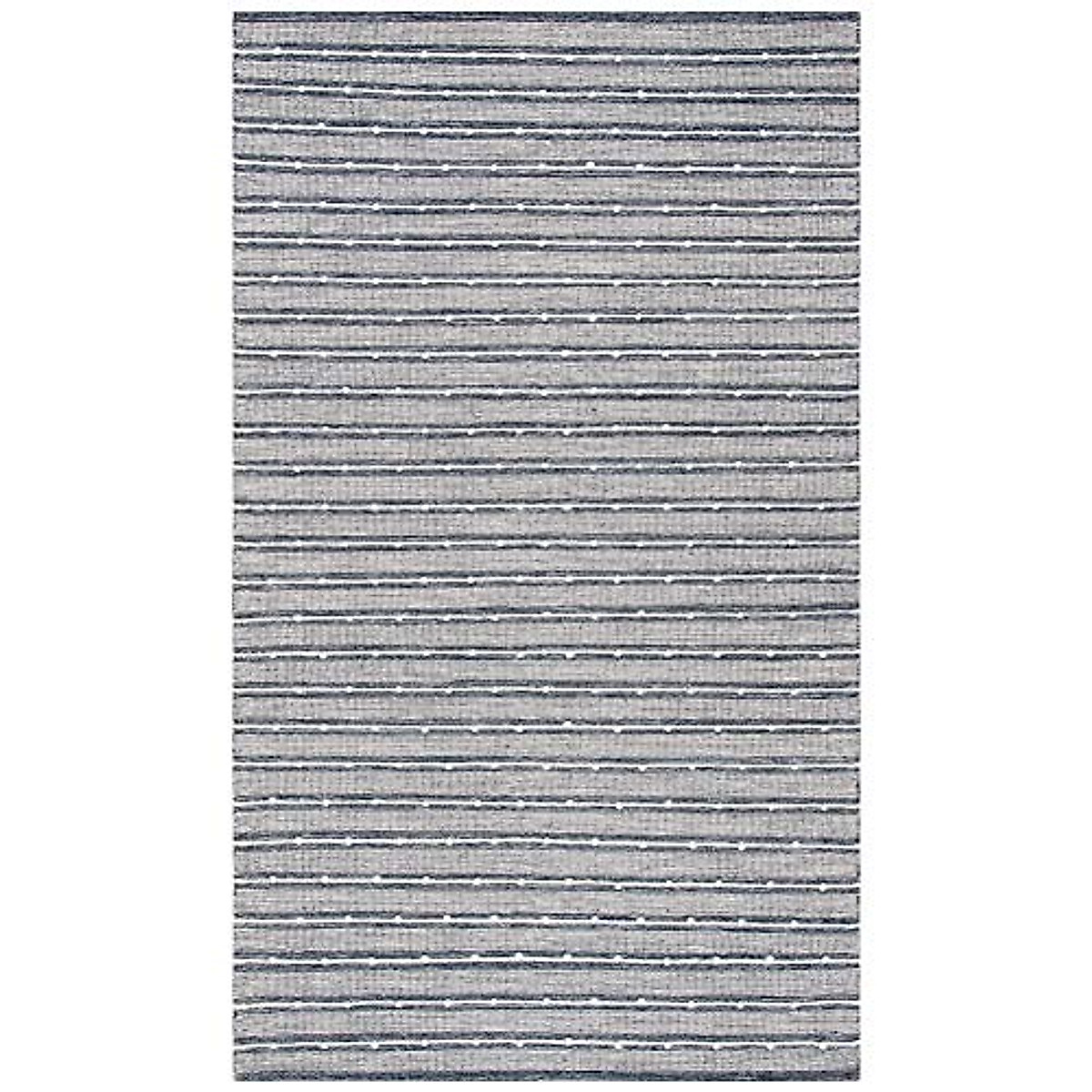 SAFAVIEH Striped Kilim Collection 6' x 9' Navy / Blue STK513N Handmade Flatweave Cotton Area Rug
