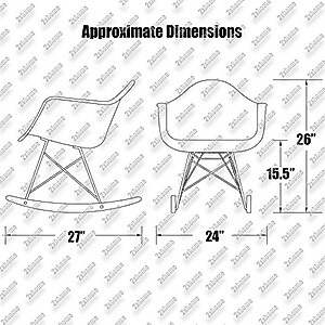 2xhome EMRocker(Black) Rocking Chair