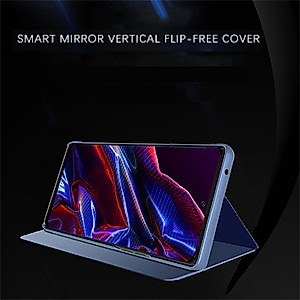 Ephoou Compatible with Xiaomi Redmi Note 12 5G Flip Case for Women, Luxury Clear Vanity Mirror Slim Shockproof 360° Full Body Protective Case for Xiaomi Redmi Note 12 5G/ Poco X5. JM-Black