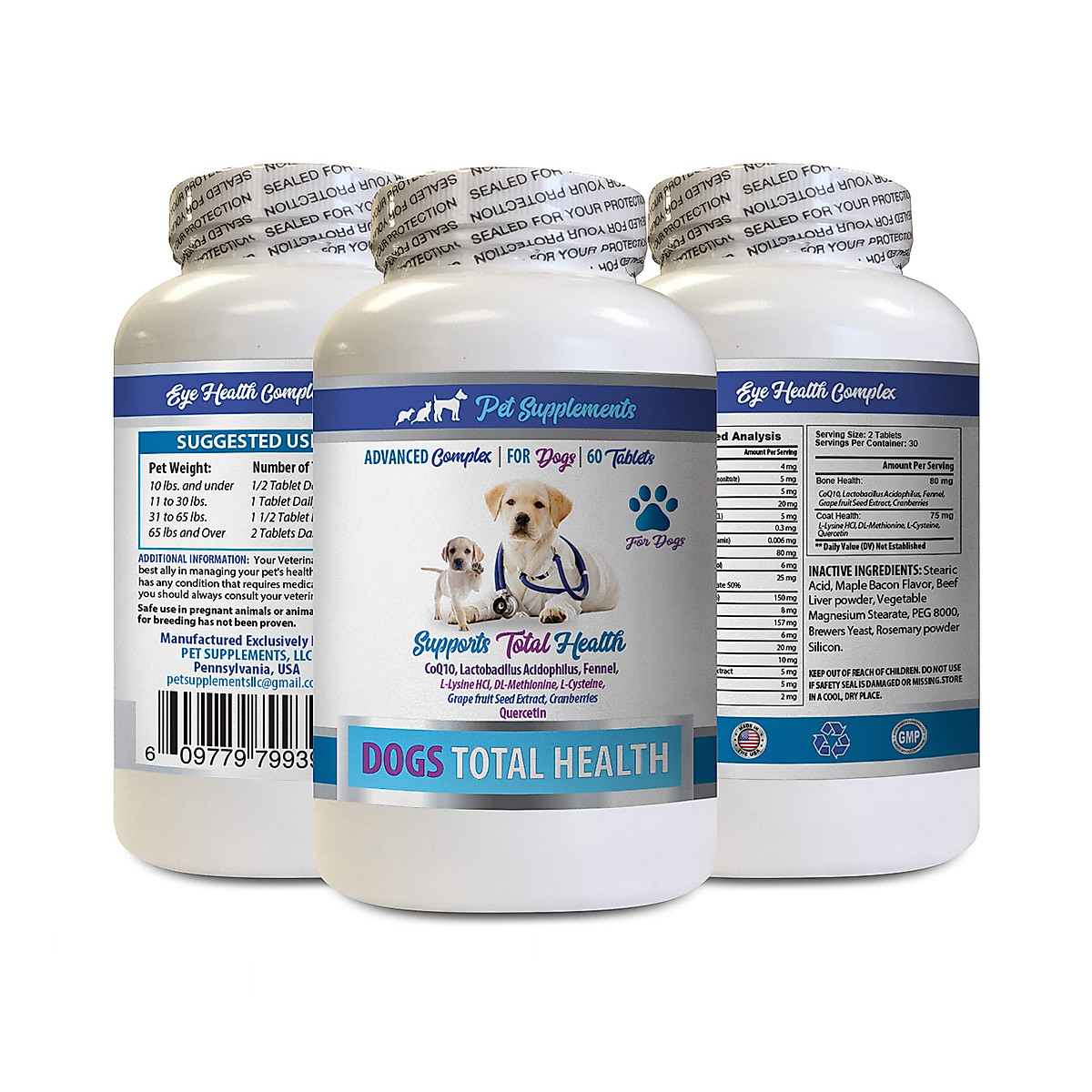 PET SUPPLEMENTS & NUTRITION LLC Dog Eye Allergy - Dogs Total Health Control - Immune Support - Hair Skin Nails Oral Eye Health Formula - lysine for Dogs - 1 Bottle (60 Treats)