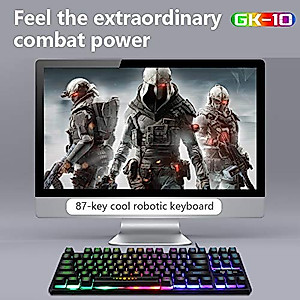 GK-10 Luminous Characters Through 87-key Gaming Keyboard