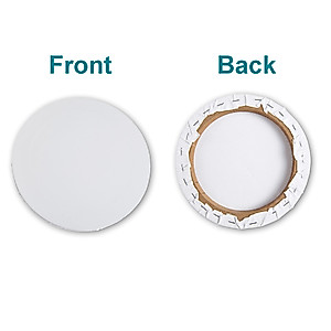 IVON 4pcs Round Canvas, 12'' & 8'' Professional Stretched Circle Canvas Board for Painting, Acrylic Pouring