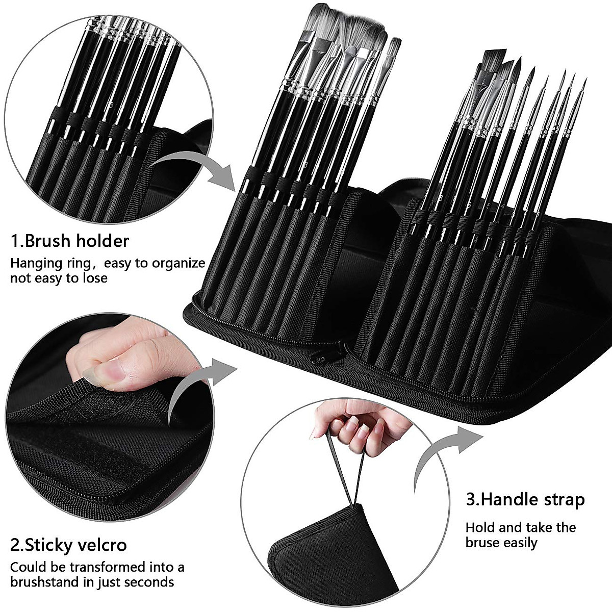 VIKEWE Acrylic Paint Set, 44 Piece Professional Painting Set, Includes 24 Acrylic Paints, 16 Pcs Paint Brushes with Case,Paint Knife and Art Sponge for Watercolor, Oil, Artists, Students and Kids