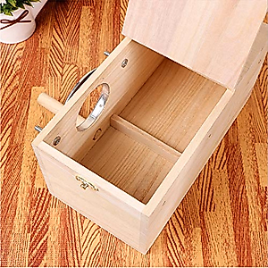 MaoTopCom Bird Nesting Box, Nest Breeding Box Wood Cockatiel Parakeet Lovebird Pet House for Cages(XL)