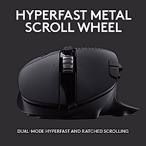 Logitech G604 LIGHTSPEED Gaming Mouse with 15 programmable controls, up to 240 hour battery life, dual wireless connectivity modes, hyper-fast scroll wheel - Black