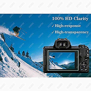ULBTER Screen Protector for Canon EOS M50 Mark II Camera & Hot Shoe Cover 0.3mm 9H Hardness Ultra-clear Tempered Glass Screen Protector,Anti-Scrach Anti-Fingerprint Anti-Dust Anti-Bubble [3 Pack]