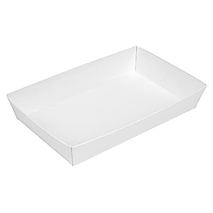 Restaurantware Matsuri Vision Rectangle White Paper Medium Sushi Tray - 8" x 5" x 1 1/2" - 100 count box