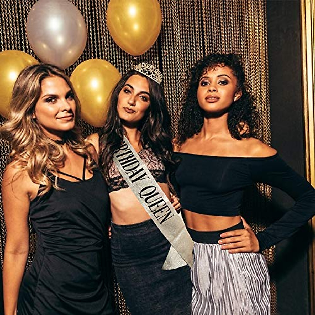 Birthday Crowns for Women, Didder Birthday Queen Rhinestone Tiara & Sash Kit,Birthday Tiaras and Crowns for Women Gold Crown for Girls Birthday Girl Crown 21 Glitter Birthday Sash for Women Gift Party