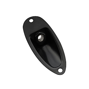 Musiclily 1/4 Inch Boat Style Loaded Guitar Input Jack Socket Plate Output Jack for Fender Stratocaster Strat Electric Guitar, Black