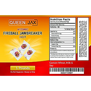 ATOMIC Fireballs - Fireball Candy Bulk - 1 LB - Hot Jawbreakers Candy - Bulk Candy - Individually Wrapped - Atomic Fireball Candy - Spicy Candy - Red Hot Cinnamon Candy Balls - Fire Balls Hard Candy
