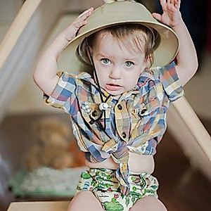 No Prep Organic Cloth Diaper – Smart Bottoms Dream Diaper 2.0 – Washable, Reusable – Natural Fiber Interior (Campfire Trails)