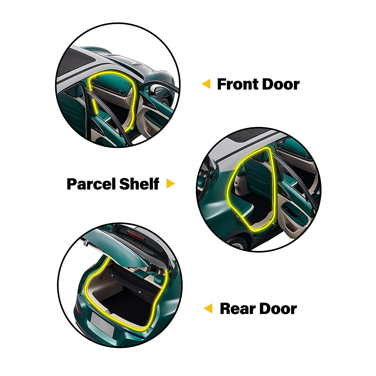ESEWALAS 10FT/20FT Universal Automotive Door Seal Strip,U-Shape Car Door Rubber Seal Strip Trim Seal with Side Bulb,Self-Adhesive Car Weather Stripping Seal Strip,Home Applications (20Ft)