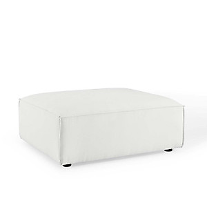 Modway Restore Upholstered Fabric Sectional Sofa Ottoman in White, 41.5 x 35 x 16.5