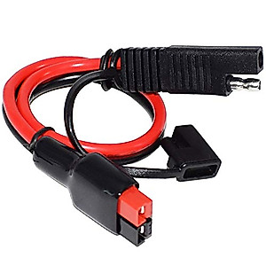 LIXINTIAN with Waterproof and Dustproof Cover SAE Adapter 12AWG Cable，for Pre-Wired RV Boat Charge Battery Solar Panel-30cm/0.98ft