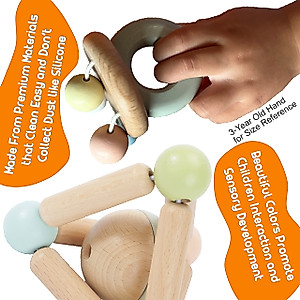 MONTESSORI MAMA Sensory Toys Baby Teething Toys & Baby Rattle | Sensory Bin for Baby Toys 6 Months and Infant Toys 6 Months | Autism Sensory Toys Newborn Toys | Sensory Toys for Babies Baby Gifts