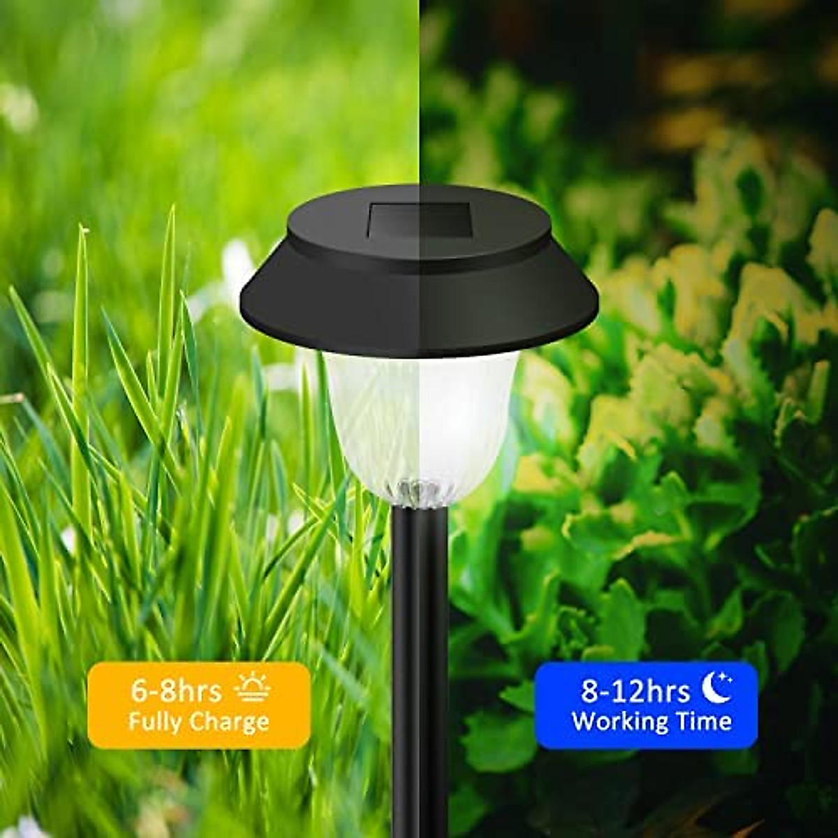 8 Pack Solar Lights Outdoor waterproof, Solar Powered Garden Lights, Bright LED Solar Pathway Lights, Auto On/Off landscape solar lights for Garden, Yard, Landscape, Patio, Driveway, Backyard, Walkway