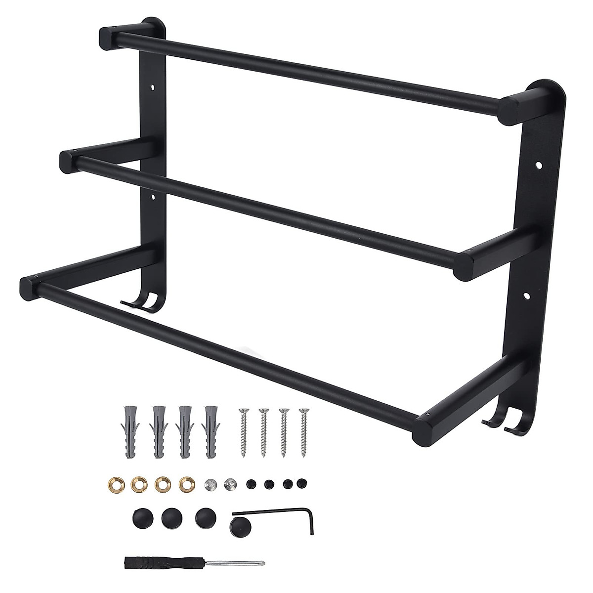 Bathroom Towel Rack, 3 Tiers Bath Towel Bar, Wall Mounted Bathroom Towel Hanger, Mounted Bathroom Shelves