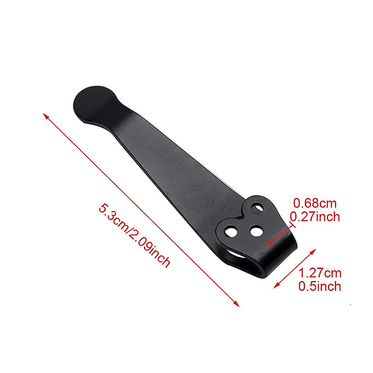 Pocket Back Clip for Spyderco C81 C10 C11, 3-hole Design Titanium Alloy Deep Carry Pocket Clip 53x12mm/2x0.5 inch, Not Screws Included, Easy to Replacement (Stonewash)