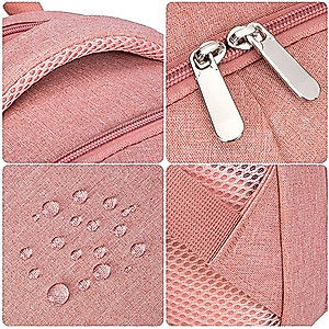 Lekakii Large Travel Backpack with Shoe Pouch, Waterproof Backpack for Traveling On Airplane, 40L Personal Item Travel Bag for Men Women Pink