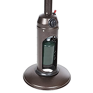 Fire Sense 61322 Portable Patio Heater Outdoor Tabletop Lightweight Propane 10,000 BTU Auto-Shutoff Valve ODS Compliant - Hammer Tone Bronze