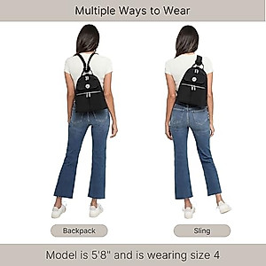 Baggallini Naples Convertible Small Daypack Sling Crossbody, Midnight Blossom