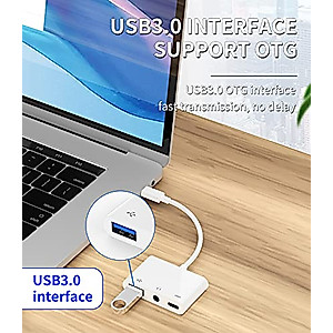 USB C to 3.5mm Headphone and Charger OTG Adapter TypeJack AUX dongle Audio Splitter for Samsung Galaxy LG Power Charging Thunderbolt 3.0 for MacBook Pro/Air4 2020 for ipad Camera Connector Converter