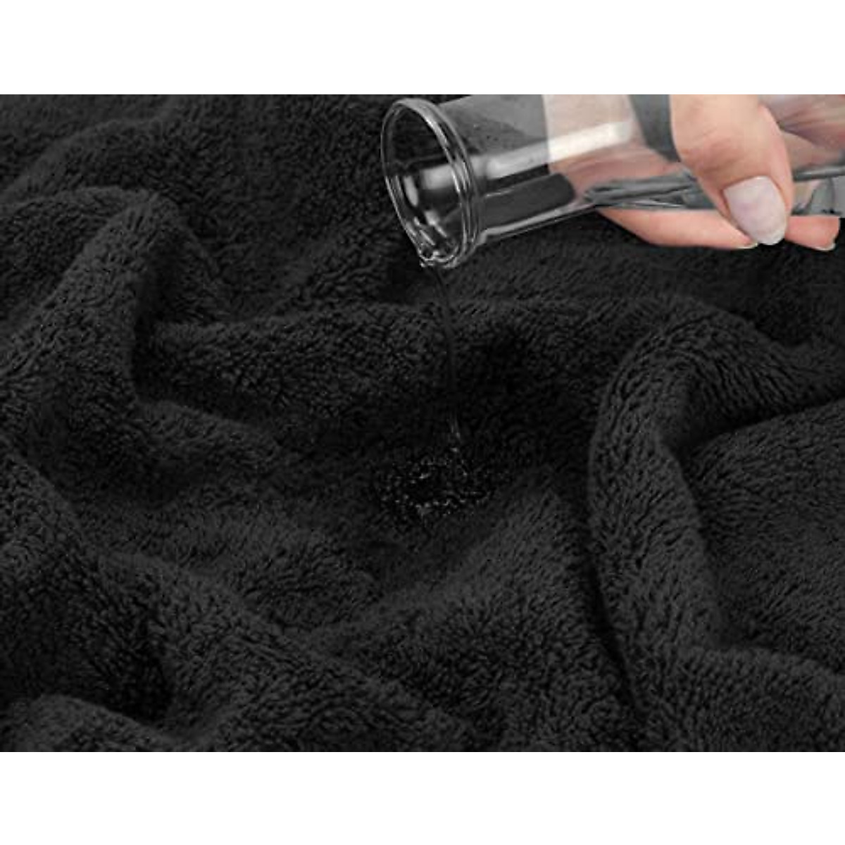 American Soft Linen Luxury 6 Piece Towel Set, 2 Bath Towels 2 Hand Towels 2 Washcloths, 100% Turkish Cotton Towels for Bathroom, Black Towel Sets