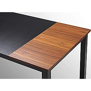 CubiCubi Computer Office Small Desk 47", Study Writing Table, Modern Simple Style PC Desk with Splice Board, Black and Espresso