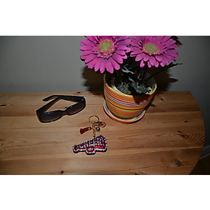 Popfizzy Red Cheer Keychains for Girls, Bling Cheerleader Backpack Keychain, Cheerleading Bag Charm, Cheer Gift, Cheer Pom Pom Keychain