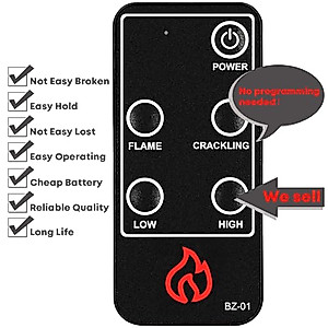 GENGQIANSI Replacement for Electric Fireplace Heater Remote Control EF290 EF290A EF42C Western 23 26 30 33 33low Klaus33