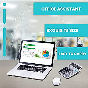 LICHAMP Desk Calculators with Big Buttons and Large Display, Office Desktop Calculator Basic 12 Digit with Solar Power and AA Battery (4 Packs Included), 4 Bulk Pack