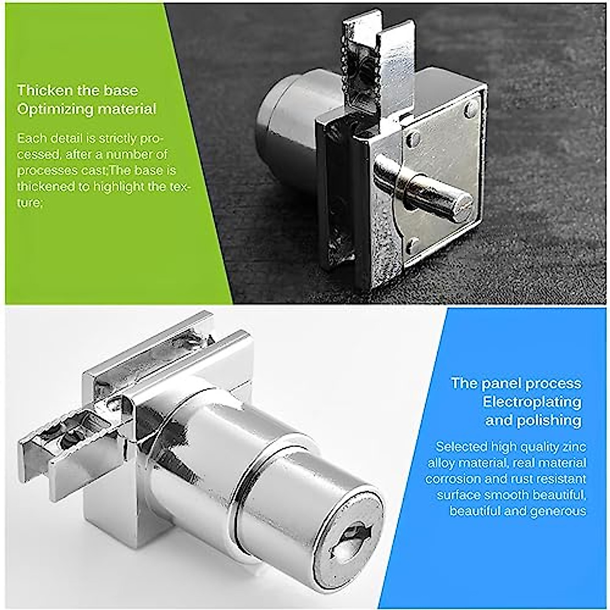 Cabinet Lock Zinc Alloy Office Fittings Multipurpose Metal Latches Door Latch Compact Size Sliding Glass Home Supplies - (Style A, Color: 2 8 2 6 4 4cm)