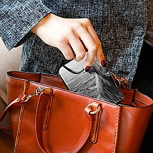 Black White Retro Scottish Highland Cow in Field Grey Credit Card Coin wallet, RFID Blocking Compact Women Leather Card Holder, Key Change Organizer, Zipper Purse Clutch Pouch